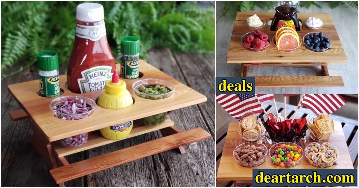 BBQ Perfection: Meet the Adorable Tiny Condiment Picnic Table - DEARTARCH